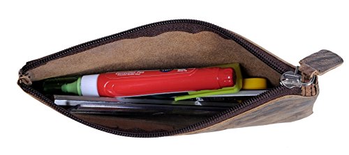 Leather Pencil pouch pen case zippered pencil case Sleeve Elegant and pratical gift for artists. Perfect for office,college by KomalC