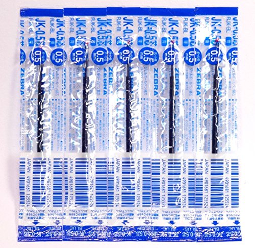 Zebra JK-0.5 Blue Ink Refill (RJK-BL), 0.5mm, for Sarasa Multicolor gel ballpoint pen, × 5 Pack/total 5 pcs (Japan Import) [Komainu-Dou Original Package]