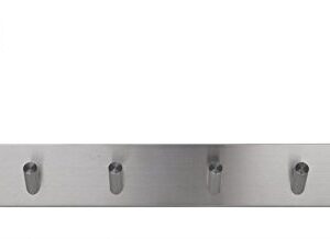 eoocvt Stainless Steel Over The Door Hook Organizer Rack - Space Saving Hanger, 6 Hooks, Brushed Nickel