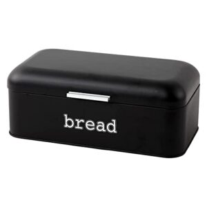 juvale stainless steel black bread box for kitchen countertop, large bin for 2 loaves, english muffins, baked goods storage containers (17 x 9 x 6.5 in)