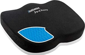 sojoy gel seat cushion for office chair memory foam seat pillow for back pain relief,gel cushion for office chiar,car,home (18 x 14 x 3 inches)