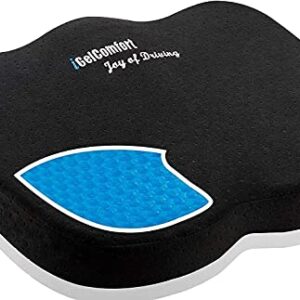 Sojoy Gel Seat Cushion for Office Chair Memory Foam Seat Pillow for Back Pain Relief,Gel Cushion for Office Chiar,Car,Home (18 x 14 x 3 inches)