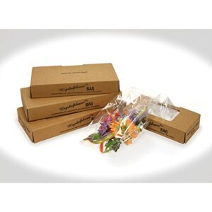 corsage bag. 6'' x 3.75'' x 14.75'' - gusset sides - clear - 100 pk. food safe-meets fda requirements for direct food contact.