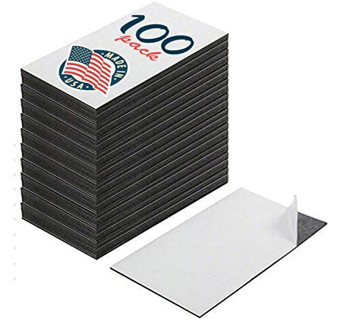 Self Adhesive Business Card Magnets 100 Pack, Peel and Stick, Value Pack of 100 | Great Promotional Product | for Business Students, Professionals, Adults