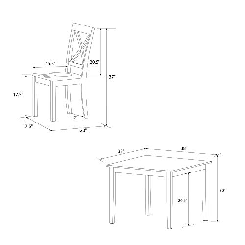 DHP Sunnybrook 5-Piece Dining Set, Espresso