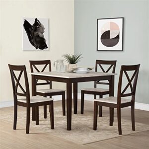 dhp sunnybrook 5-piece dining set, espresso