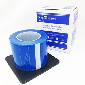 Barrier Film 4X6 1200 Perforated Sheets 600ft w/Dispenser Box Dental Tattoo All Purpose (Blue)