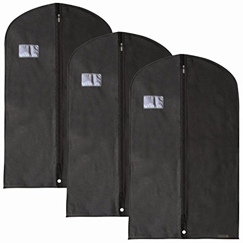 Fu Global Garment Bag Covers for Luggage, Dresses, Linens, Storage or Travel 42" Suit Bag with Clear Window Pack of 5