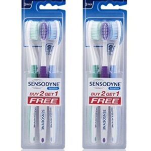 Sensodyne Sensitive Toothbrush Soft Sensitive Teeth, 3 Count (Pack of 2)