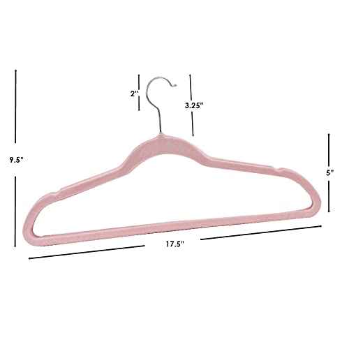 Sunbeam Velvet Slim 10 Piece Hangers, Pink