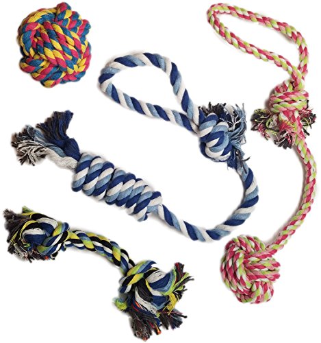 Otterly Pets Puppy Dog Pet Rope Toys for Small to Medium Dogs (Set of 4)