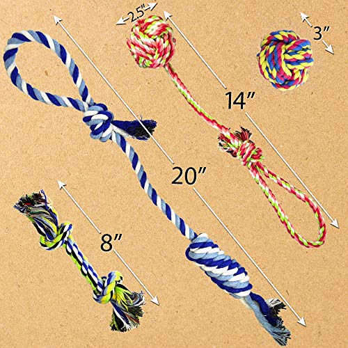 Otterly Pets Puppy Dog Pet Rope Toys for Small to Medium Dogs (Set of 4)