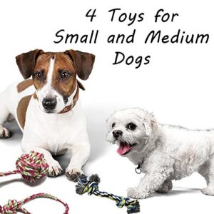 Otterly Pets Puppy Dog Pet Rope Toys for Small to Medium Dogs (Set of 4)