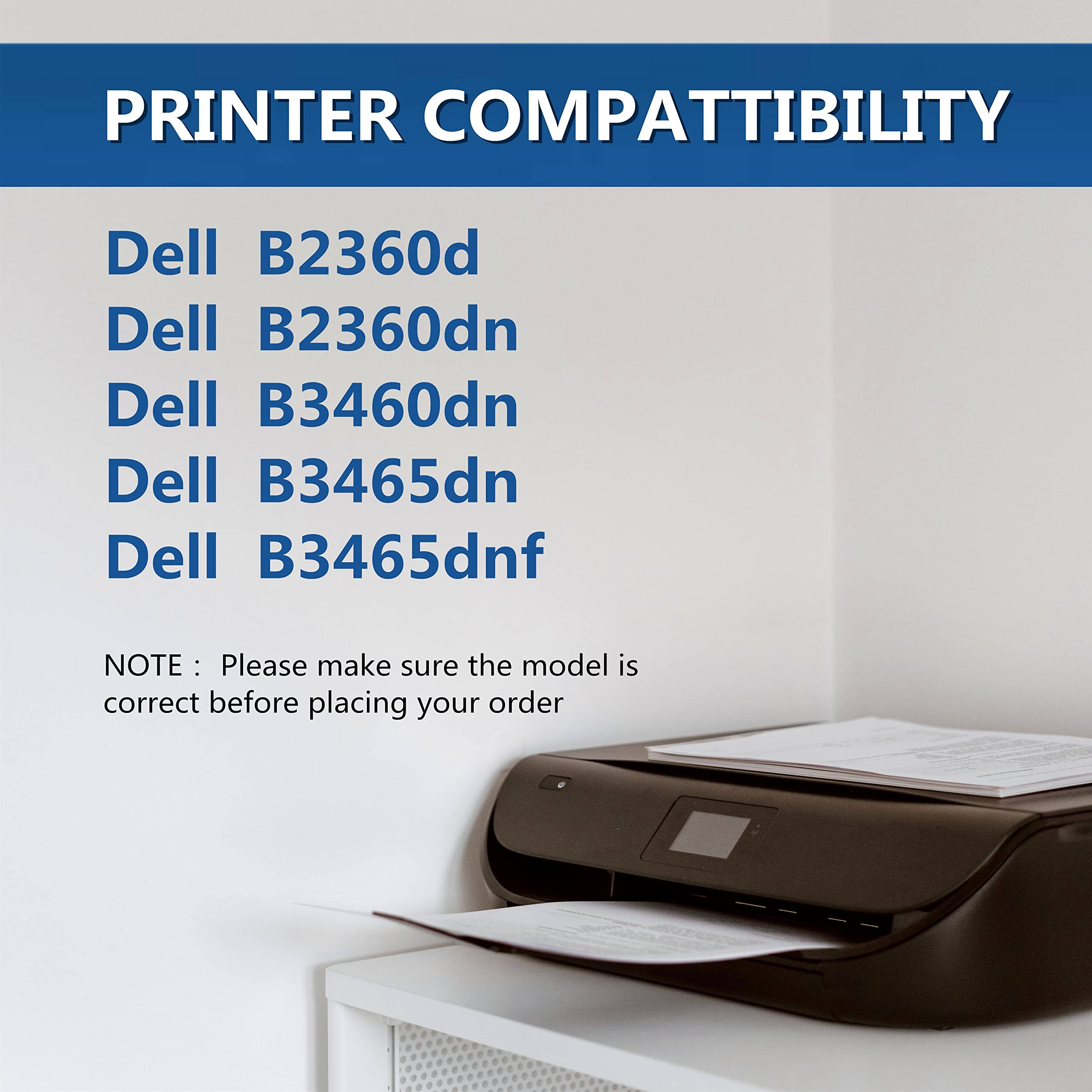 Compatible 331-9805 8,500 Pages Black High Yield Laser Toner for use in Dell B2360d, B2360dn, B3460dn, B3465dn,B3465dnf Printer