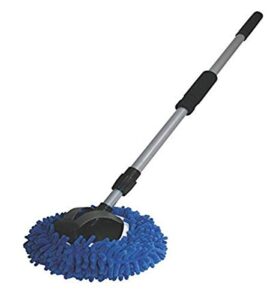 carrand 93303 9" 2-in-1 long chenille microfiber wash mop with 48" extension pole