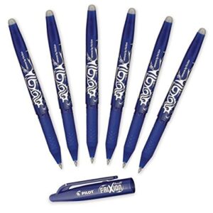 Pilot FriXion Ball 0.7mm Erasable Gel Pens, Fine Point, Blue Ink, Pack Of 6