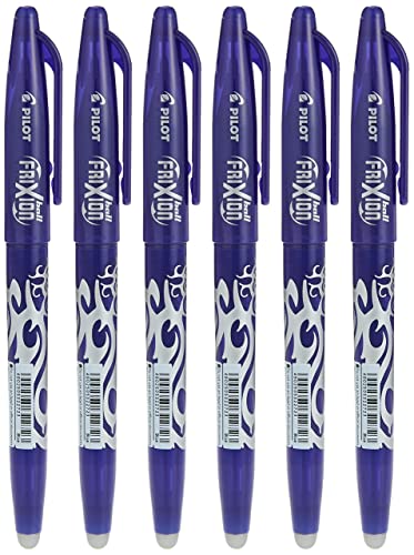 Pilot FriXion Ball 0.7mm Erasable Gel Pens, Fine Point, Blue Ink, Pack Of 6