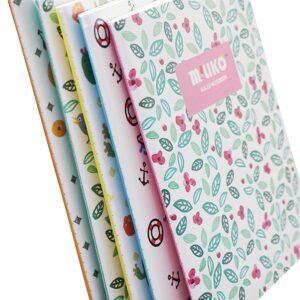 MILIKO A5 Color Series Softcover Notebook/Journal/Diary Set, 5 Unique Design 8mm Ruled Notebooks per pack-50 Sheets/100 Pages