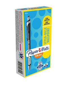 paper mate inkjoy 550rt retractable ballpoint pens, medium point, black, box of 12 (1951345)