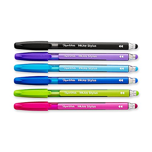 Paper Mate InkJoy 2 in 1 Stylus Ballpoint Pens, Medium Point, Assorted, Box of 24