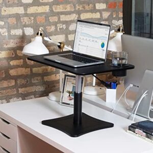 Victor DC240B High Rise Collection Adjustable Laptop Stand/Platform with Storage Cup, Air Hydraulic Lever Easily Raises and Lowers The Platform, Black