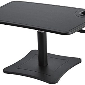 Victor DC240B High Rise Collection Adjustable Laptop Stand/Platform with Storage Cup, Air Hydraulic Lever Easily Raises and Lowers The Platform, Black