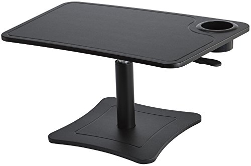 Victor DC240B High Rise Collection Adjustable Laptop Stand/Platform with Storage Cup, Air Hydraulic Lever Easily Raises and Lowers The Platform, Black