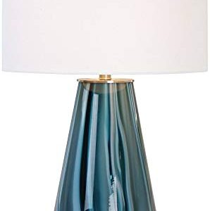 Uttermost Pescara Teal-Gray Glass Blue-Swirl Table Lamp