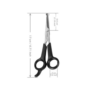 Chibuy Professional Pet Grooming Scissors with Round Tip Stainless Steel Dog Eye Cutter for Dogs and Cats, Professional Grooming Tool, Size 6.70" x 2.6" x 0.43"