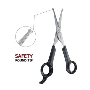 Chibuy Professional Pet Grooming Scissors with Round Tip Stainless Steel Dog Eye Cutter for Dogs and Cats, Professional Grooming Tool, Size 6.70" x 2.6" x 0.43"