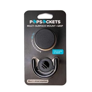 popsockets: collapsible grip & stand for phones and tablets - black & mount