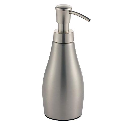 iDesign Avery Brushed Stainless Steel Refillable Soap Dispenser - 3.01" x 3.8" x 8.2"