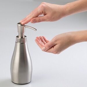 iDesign Avery Brushed Stainless Steel Refillable Soap Dispenser - 3.01" x 3.8" x 8.2"