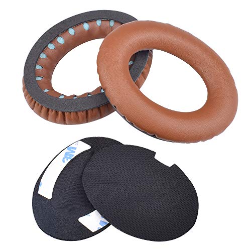 Memory Foam Earpads Ear Cushions Kit for Bose QuietComfort 2 / QuietComfort 15 / QC2 / QC15 / QC25 / QC35 / Ae2 / Ae2i / Ae2w Headphones (Brown)