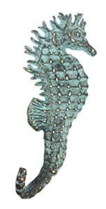 ebros coastal marine ocean beautiful seahorse single wall mounted brass coat hook figurine nautical sea life metal hanger or hangers or hooks decor sculpture of seahorses