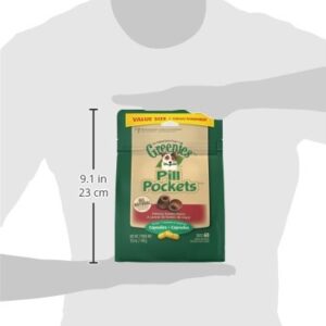 GREENIES PILL POCKETS for Dogs Capsule Size Natural Soft Dog Treats, Hickory Smoke Flavor, 15.8 oz. Pack (60 Treats)