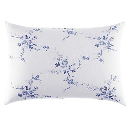 Laura Ashley Throw Pillow Home Decor with Envelope Closure, 1 Count (Pack of 1), Charlotte Blue/White