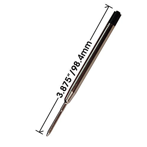 6 - Black Parker® Compatible Ballpoint Pen Refills. Smooth Writing German Ink and 1mm Medium Tip. #1782467