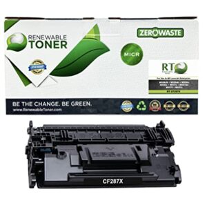 Renewable Toner 87X MICR High Yield Replacement for HP 87X 87A | HP Enterprise M506 M506dn M506n M506x M501 M501dn MFP M527 M527dn M527f | CF287X CF287A Check Printer Ink