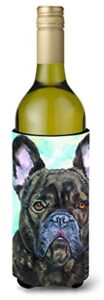 caroline's treasures 7380literk french bulldog lookin at you wine bottle hugger bottle cooler sleeve hugger machine washable collapsible insulator beverage insulated holder