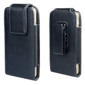 iphone se 2020 8 7 6s holster case, gcepls leather pouch sleeve carrying case with belt clip holster for iphone se2 iphone 8 7 6 6s s7(vertical black)