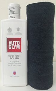 auto glym super resin polish 325ml w/free seamless microfiber towel