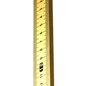 Double Sided Meter Stick - Hardwood Metric Meter Stick, Horizontal Reading & Protective Metal Ends - Eisco Labs