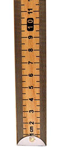 Double Sided Meter Stick - Hardwood Metric Meter Stick, Horizontal Reading & Protective Metal Ends - Eisco Labs