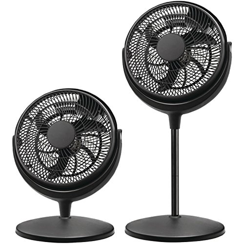 Brentwood Kool Zone High Velocity Air Circulator Fan, 2in1 3-Speed 12-inch, Black