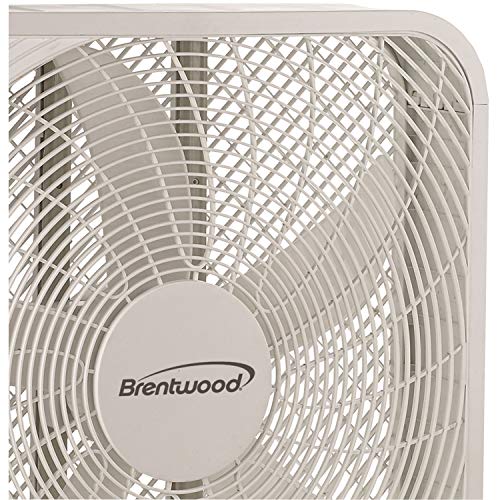 Brentwood Kool Zone Box Fan, 3-Speed 20-inch, White