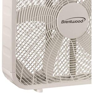 Brentwood Kool Zone Box Fan, 3-Speed 20-inch, White