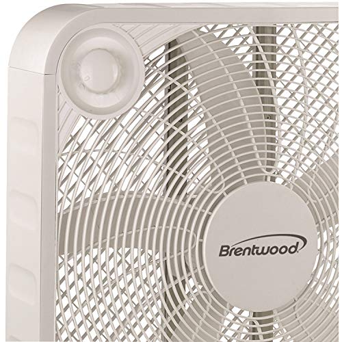 Brentwood Kool Zone Box Fan, 3-Speed 20-inch, White