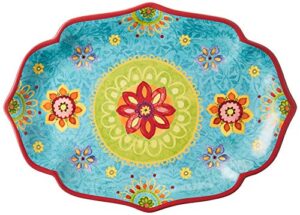 certified international tunisian sunset oval platter, 16" x 12", multicolor, large