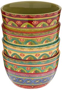 certified international tunisian sunset ice cream bowls (set of 4), 5.25", multicolor